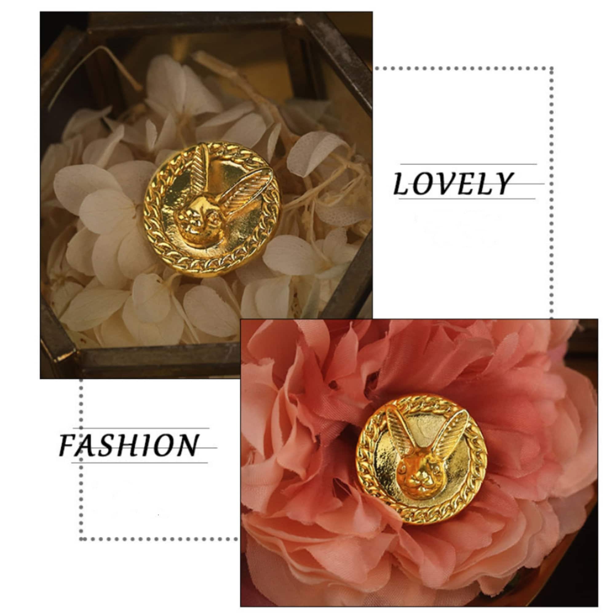 Cute 3D Bunny Buttons Handmade Metal Shank Buttons Easter Decorative ...