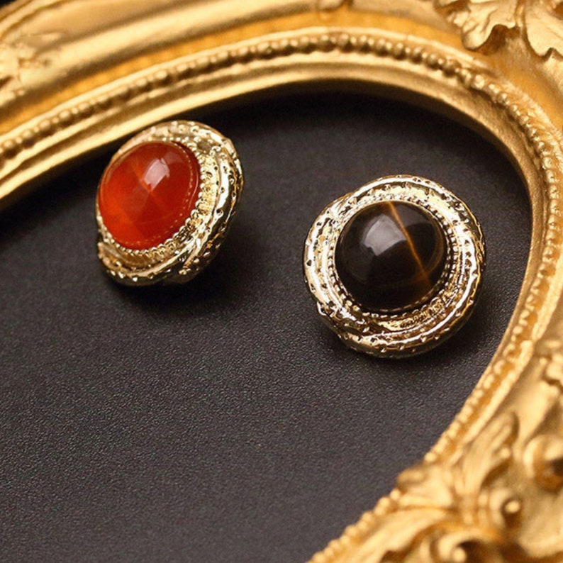 Vintage Gemstone Buttons: Unique Decorative Alloy Buttons (16mm, 19mm ...