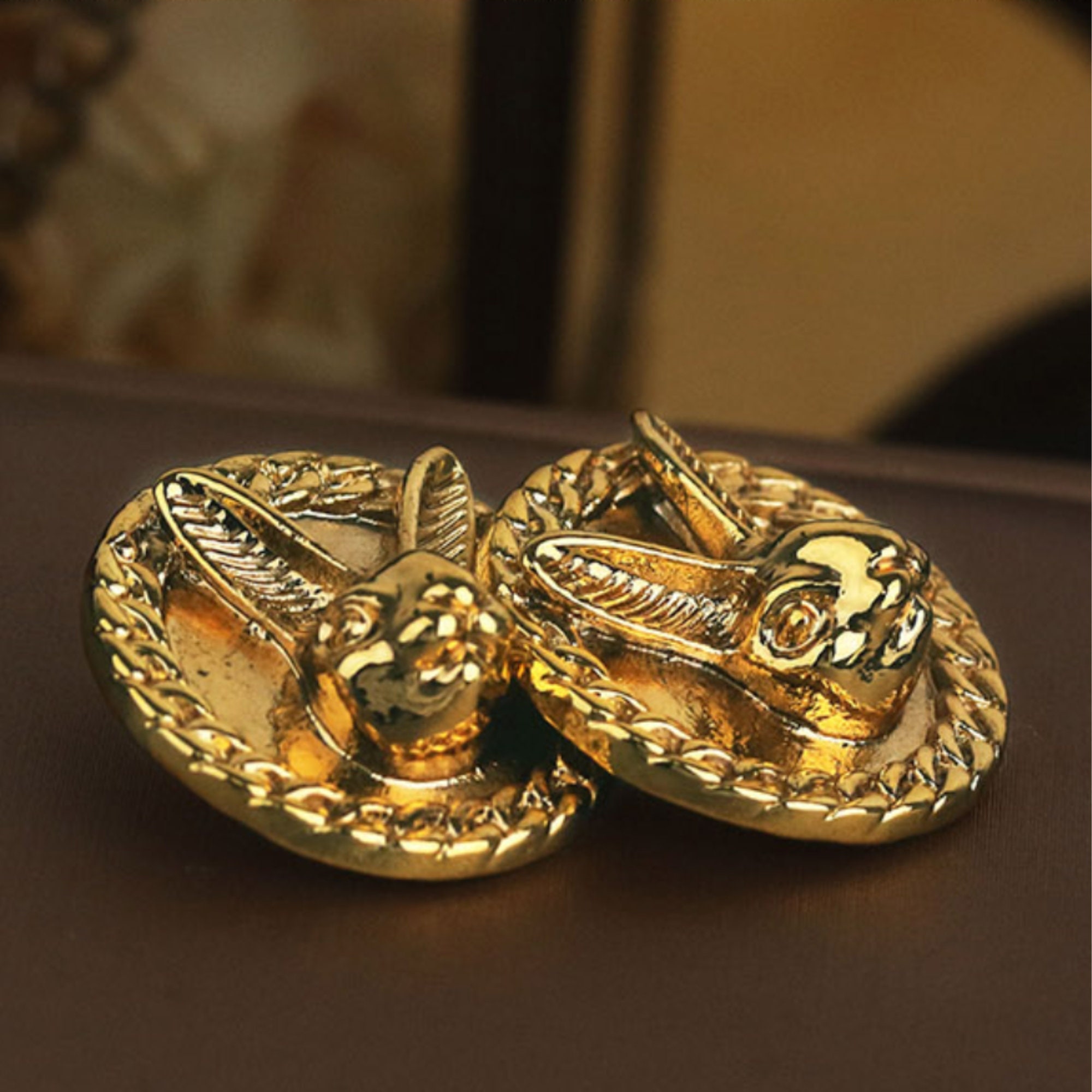 Cute 3D Bunny Buttons Handmade Metal Shank Buttons Easter Decorative ...