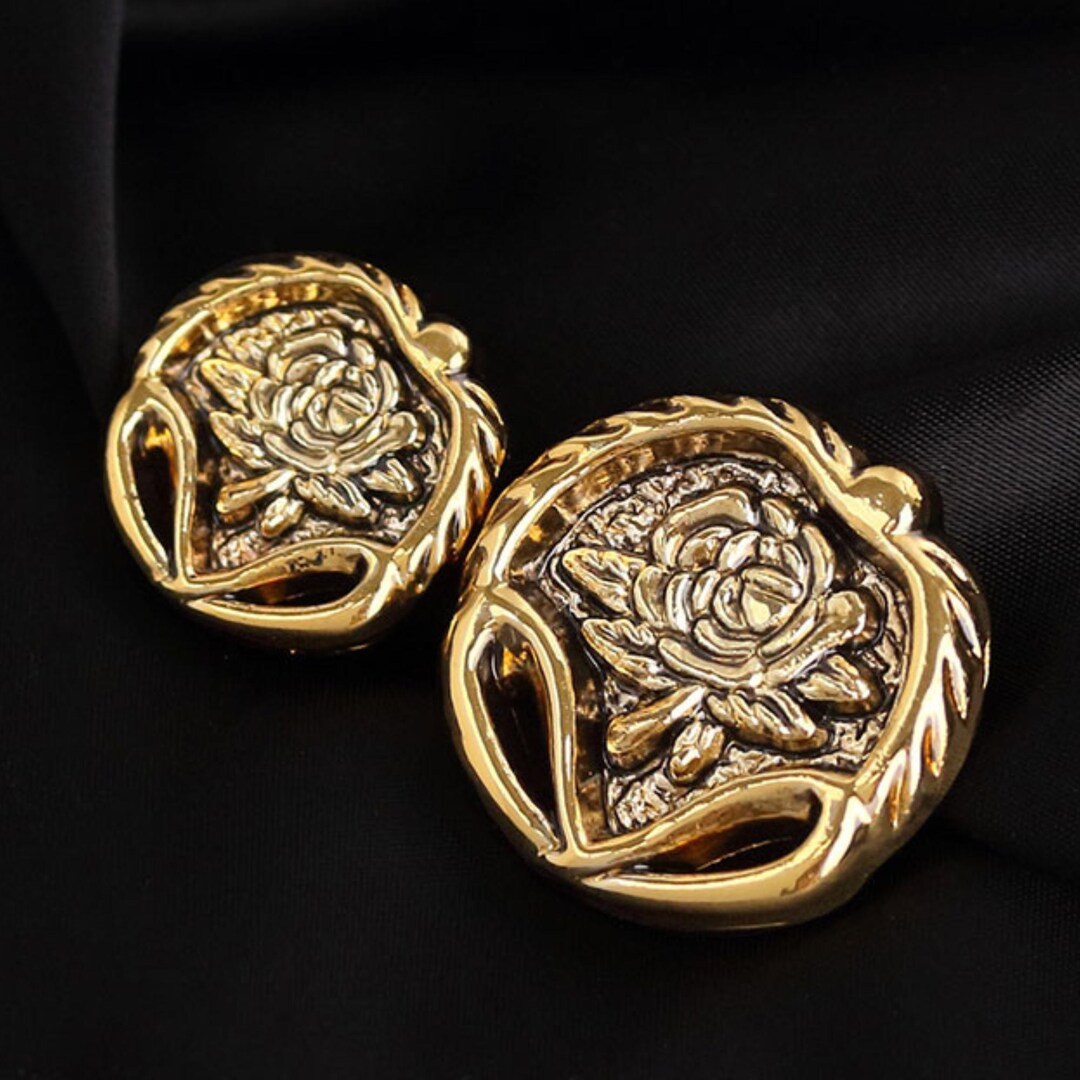 Vintage Style Rose Flower Buttons Floral Decorative Metal Buttons(1pcs ...