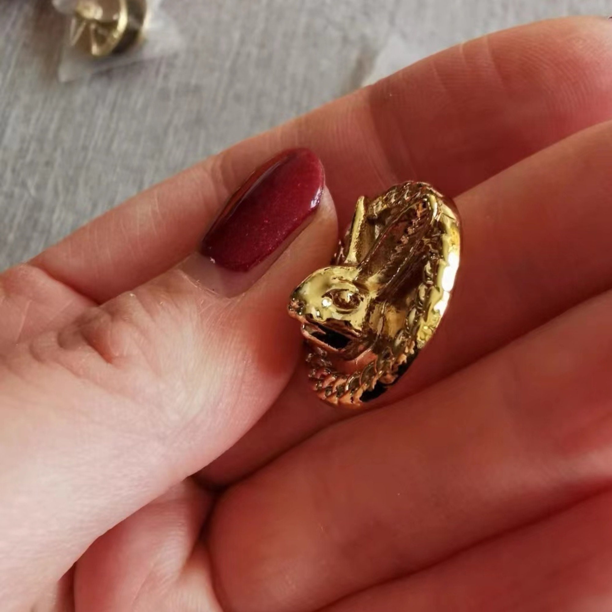 Cute 3D Bunny Buttons Handmade Metal Shank Buttons Easter Decorative ...