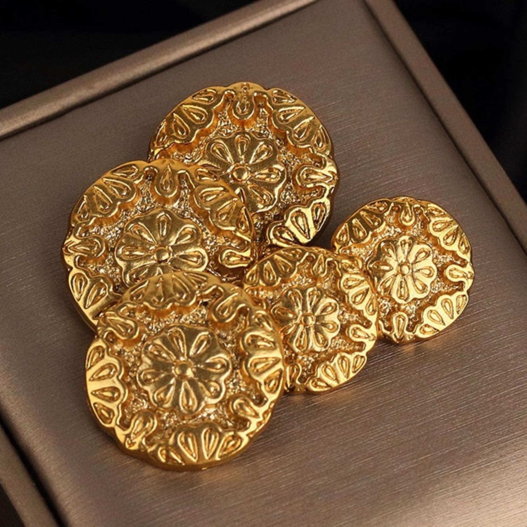 Vintage Gold Metal Floral Buttons(1pcs/pack) - Etsy