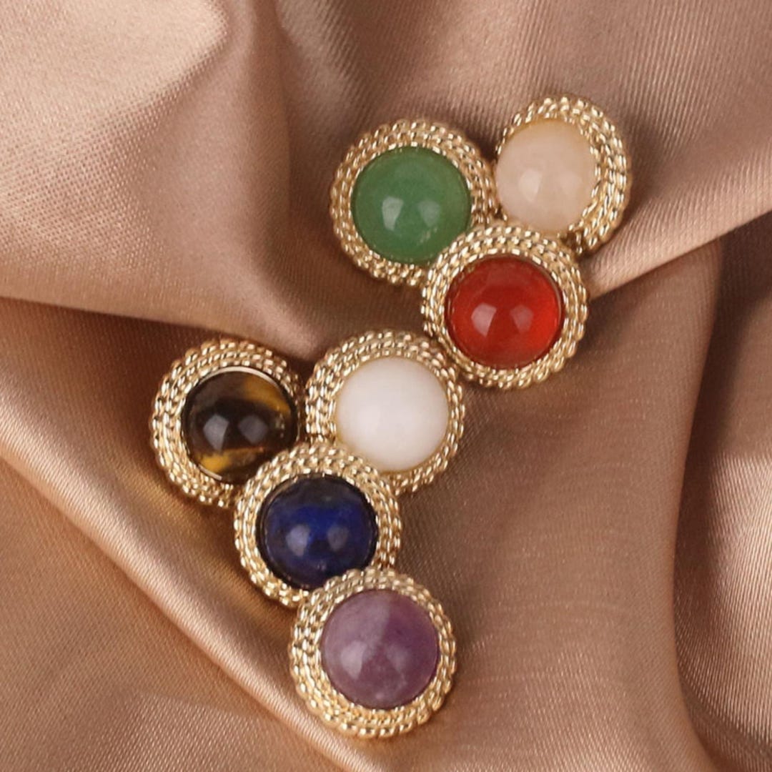 Timeless Gemstone Buttons, A Touch of Vintage Elegance - Etsy