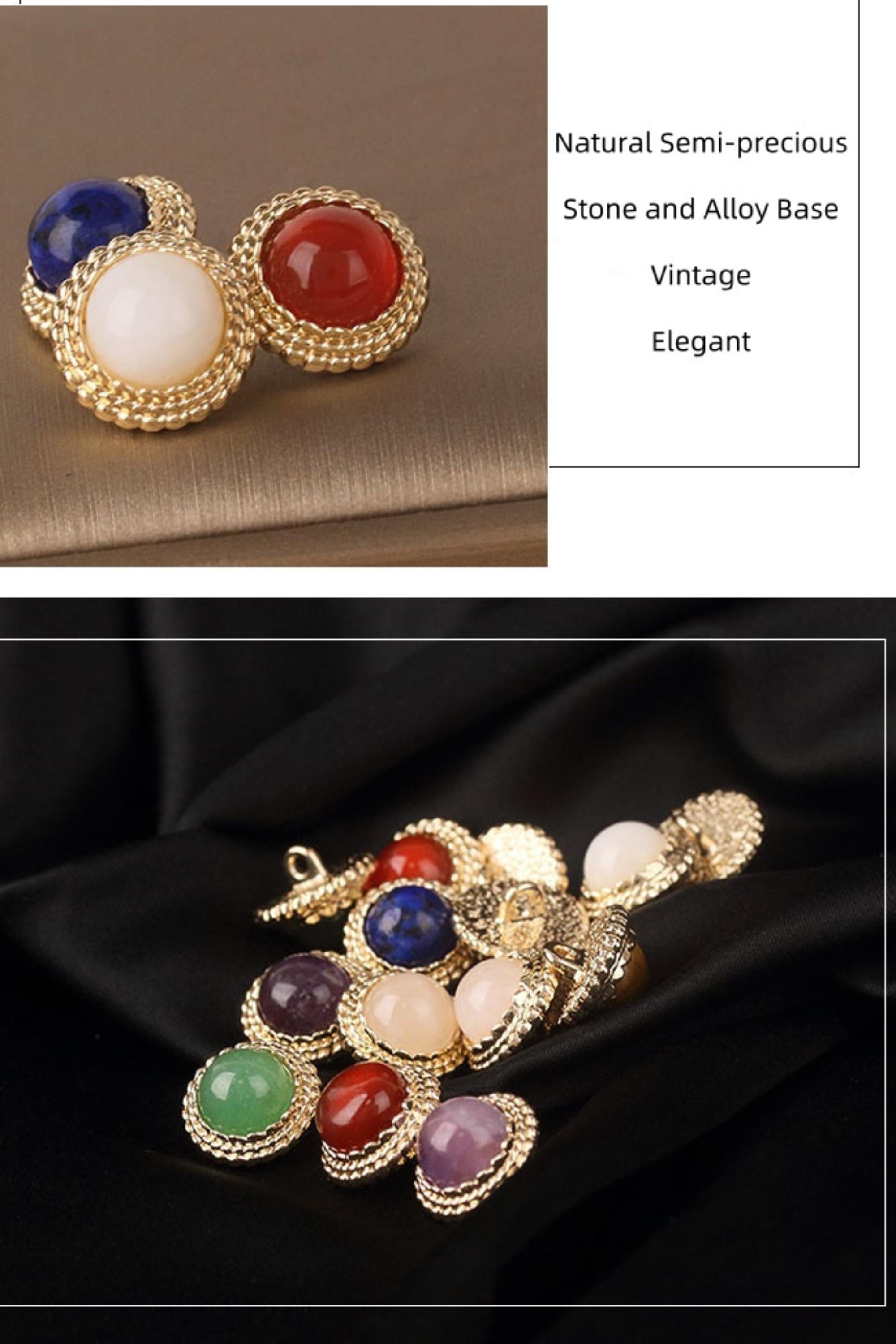 Timeless Gemstone Buttons, A Touch of Vintage Elegance - Etsy