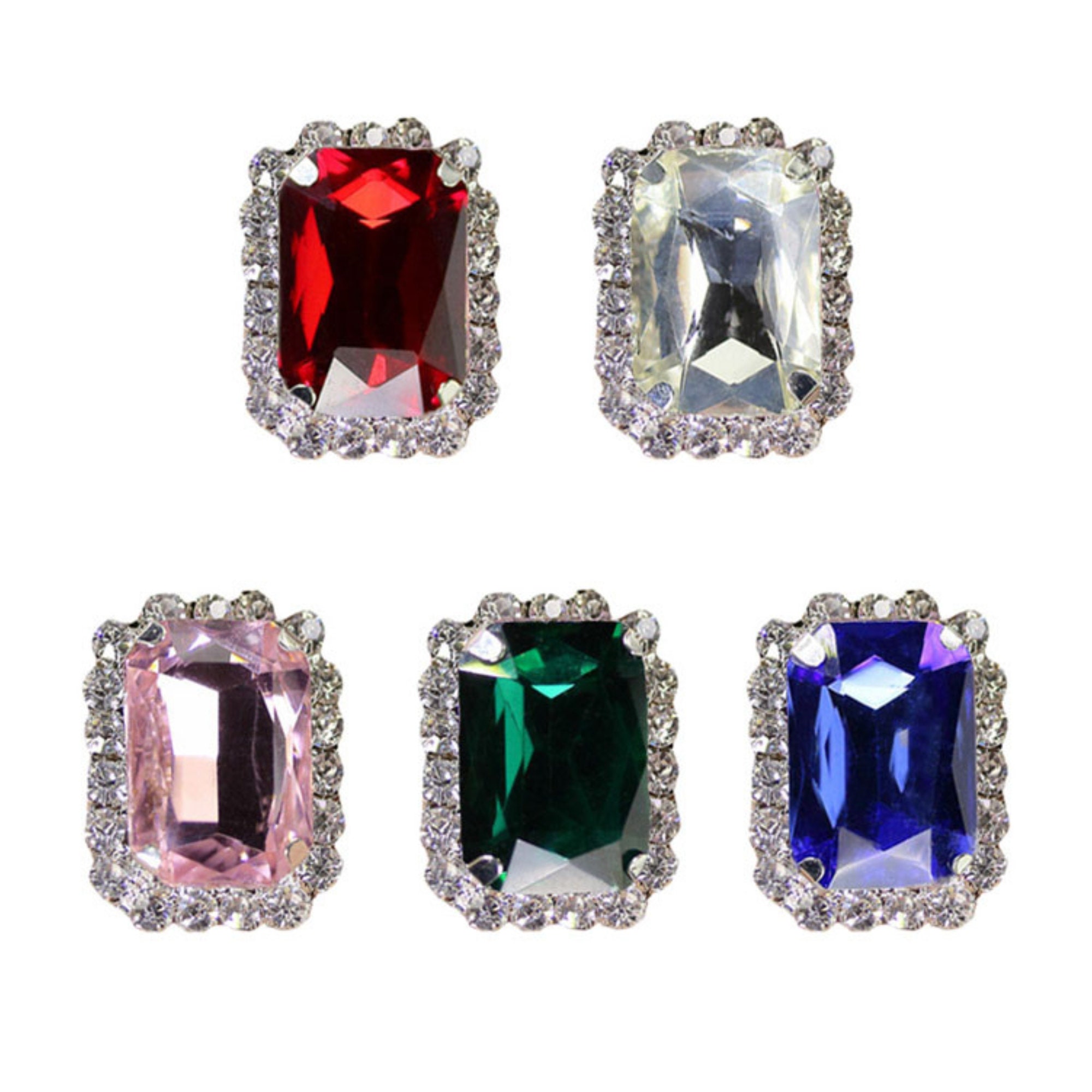 Luxurious Square Rhinestone Buttons, Colorful Crystal Buttons ...
