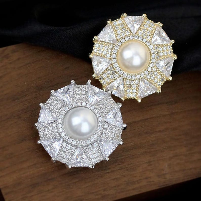 Zircon Copper ABS Pearl Button: Regal Sparkle for Opulent Creations ...