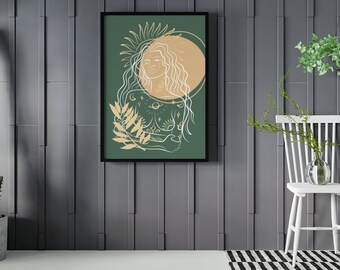 Woman With Moon Print - Etsy