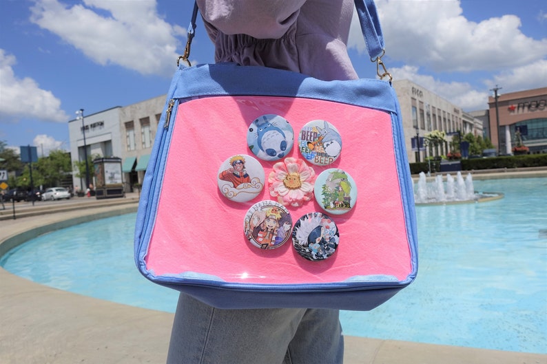 Large Ita Tote Bag, Anime Pin Display Crossbody Bag, Clear Window Kpop ...