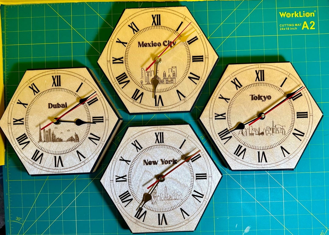 Wall Clock Hexagon With Sides (digital Files) - Etsy