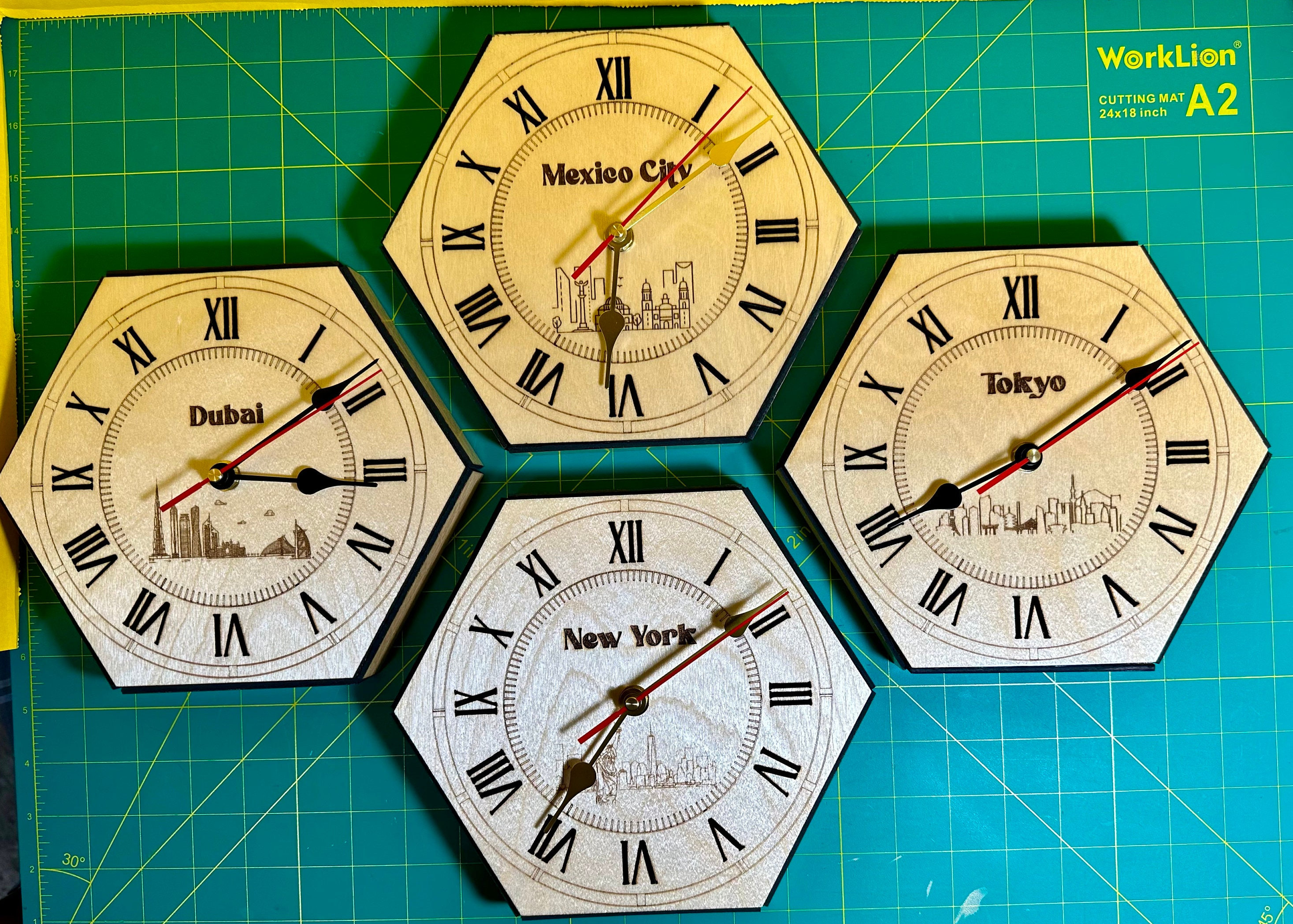 Wall Clock Hexagon With Sides (digital Files) - Etsy