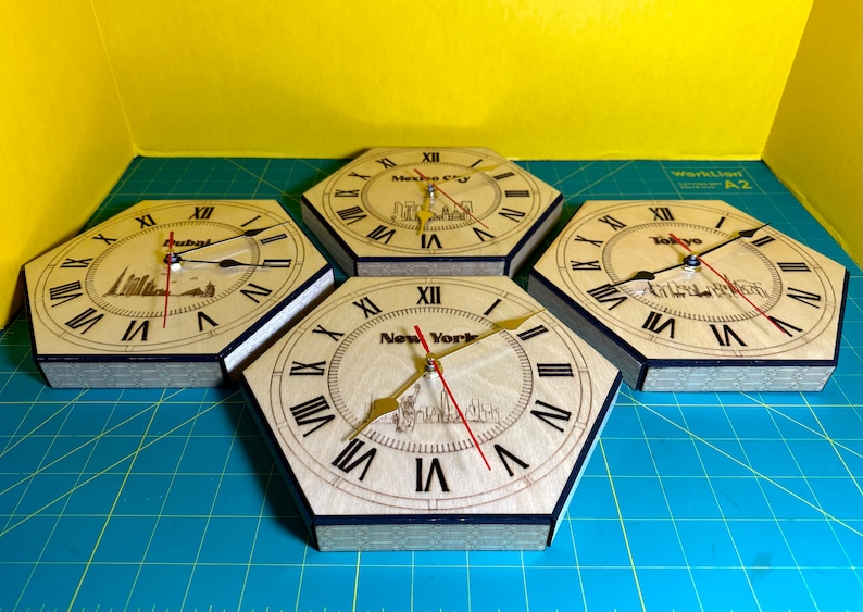 Wall Clock Hexagon With Sides (digital Files) - Etsy