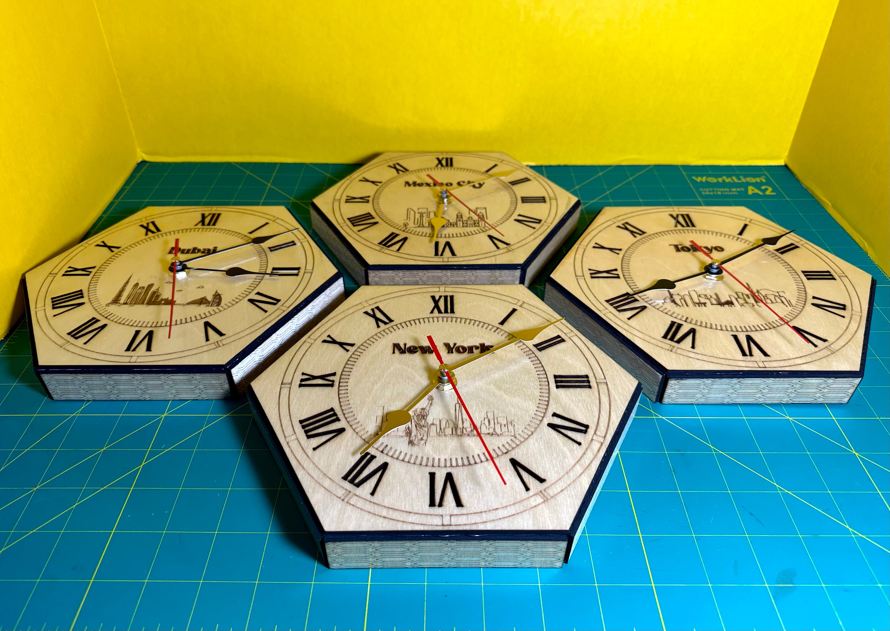 Wall Clock Hexagon With Sides (digital Files) - Etsy