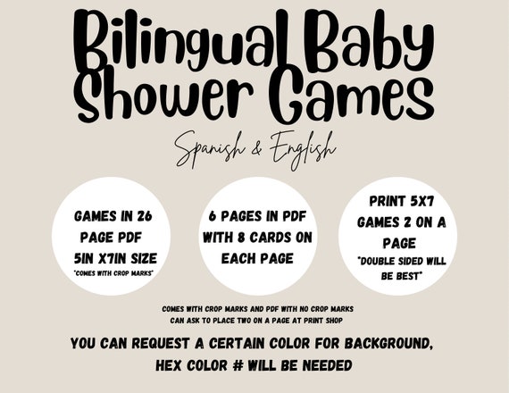 Baby Shower Spanish To English Teddy Bear Boy Bilingual Baby Shower