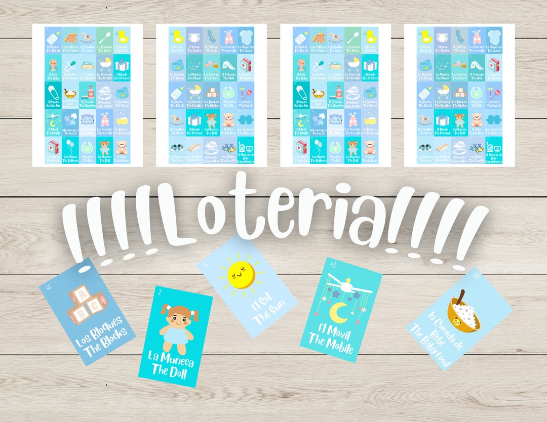 16 BOARDS Bilingual Baby Shower Loteria Español Y Ingles Printable ...