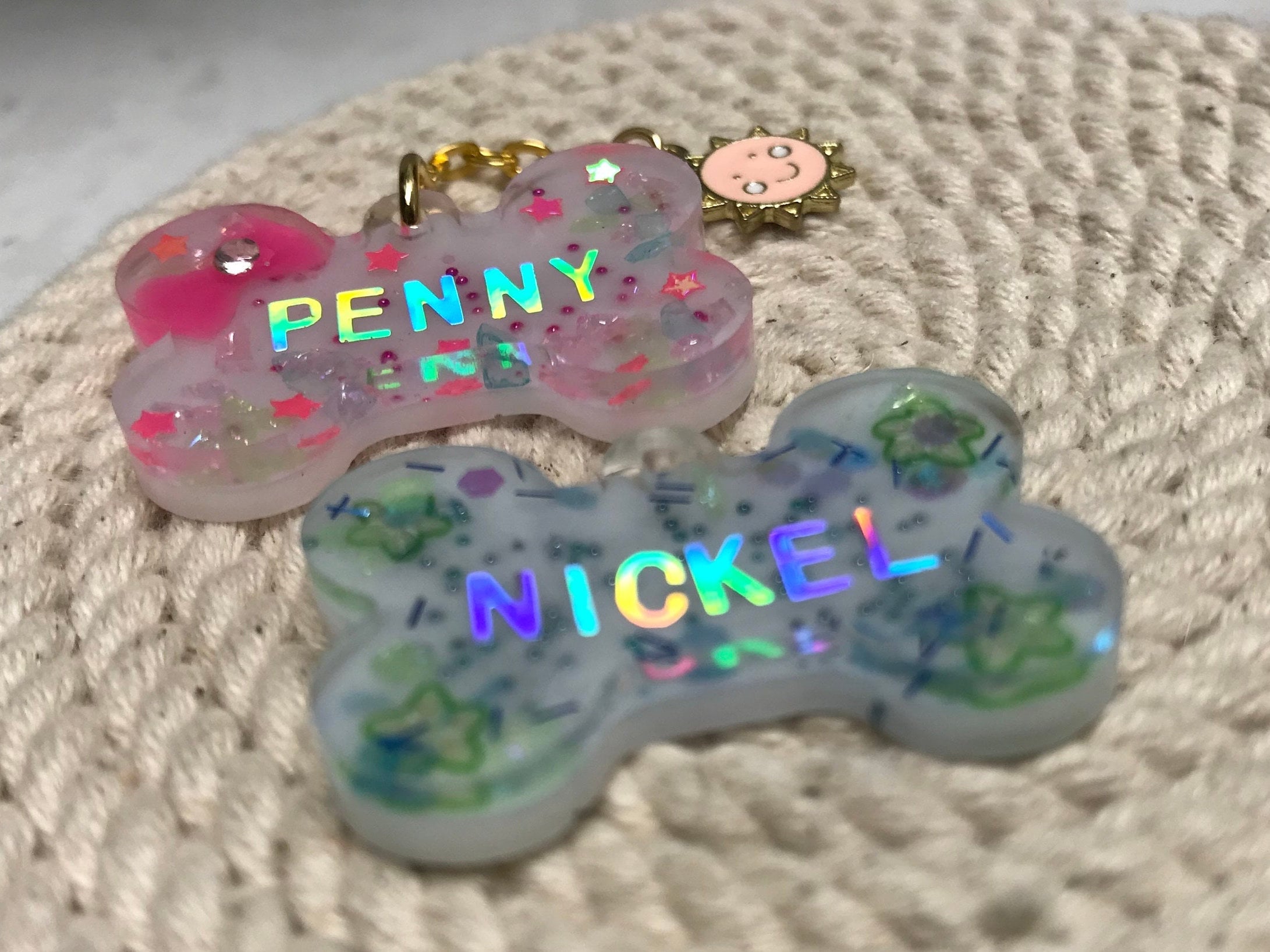Personalized Dog Charms Cat Pet ID Tags Holographic Letters for Name ...