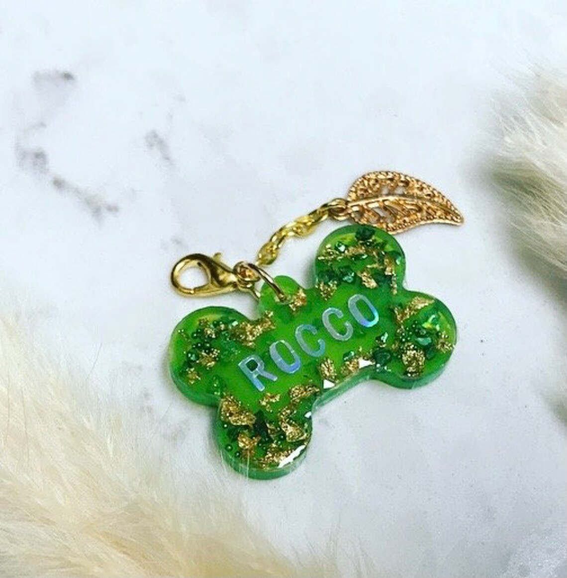 Personalized Dog Charms Cat Pet ID Tags Holographic Letters for Name ...