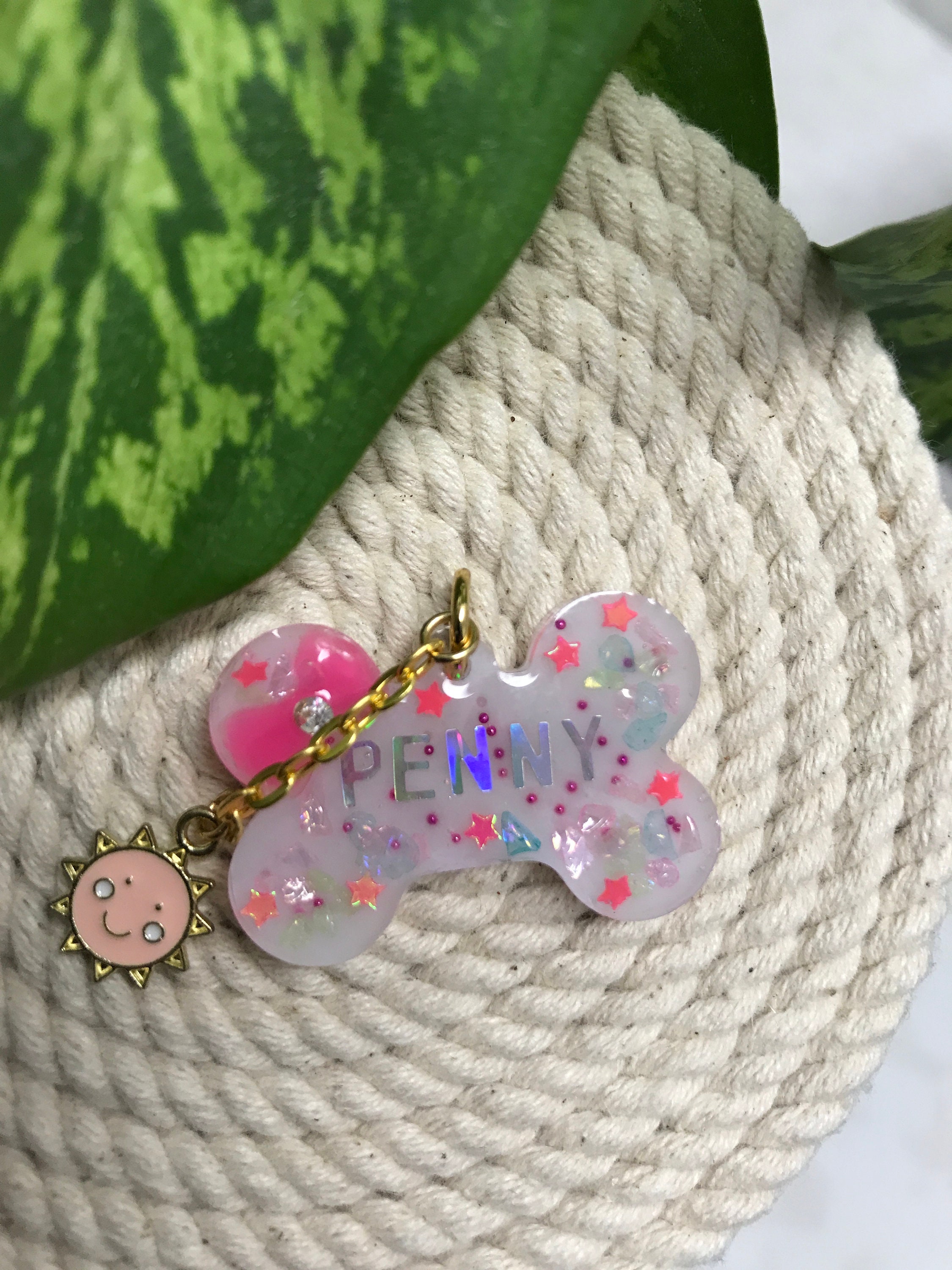 Personalized Dog Charms Cat Pet ID Tags Holographic Letters for Name ...