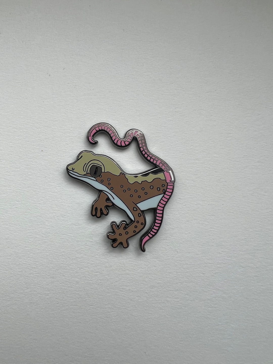 Wood Gecko & Worm Pin - Etsy