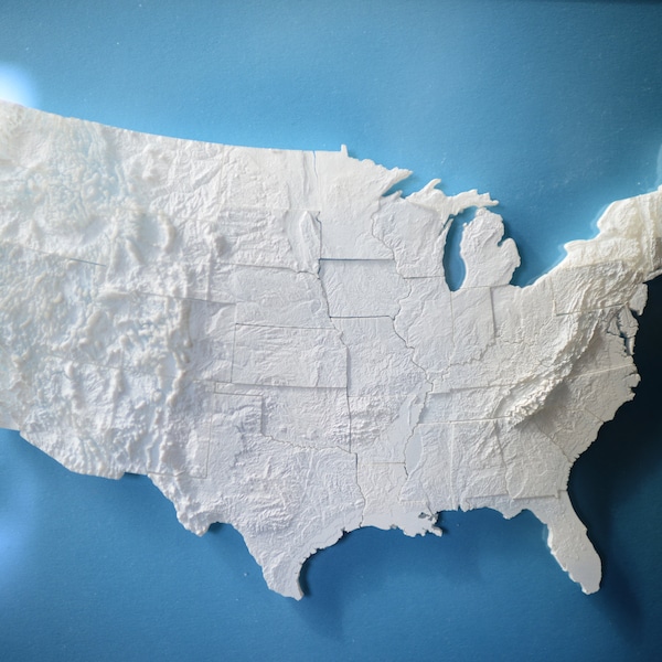 Topographical Map of Usa 3d Printed - Etsy