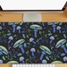 Psychedelic Mushroom Desk Mat Black Aesthetic Mouse Pads Plant Large ...