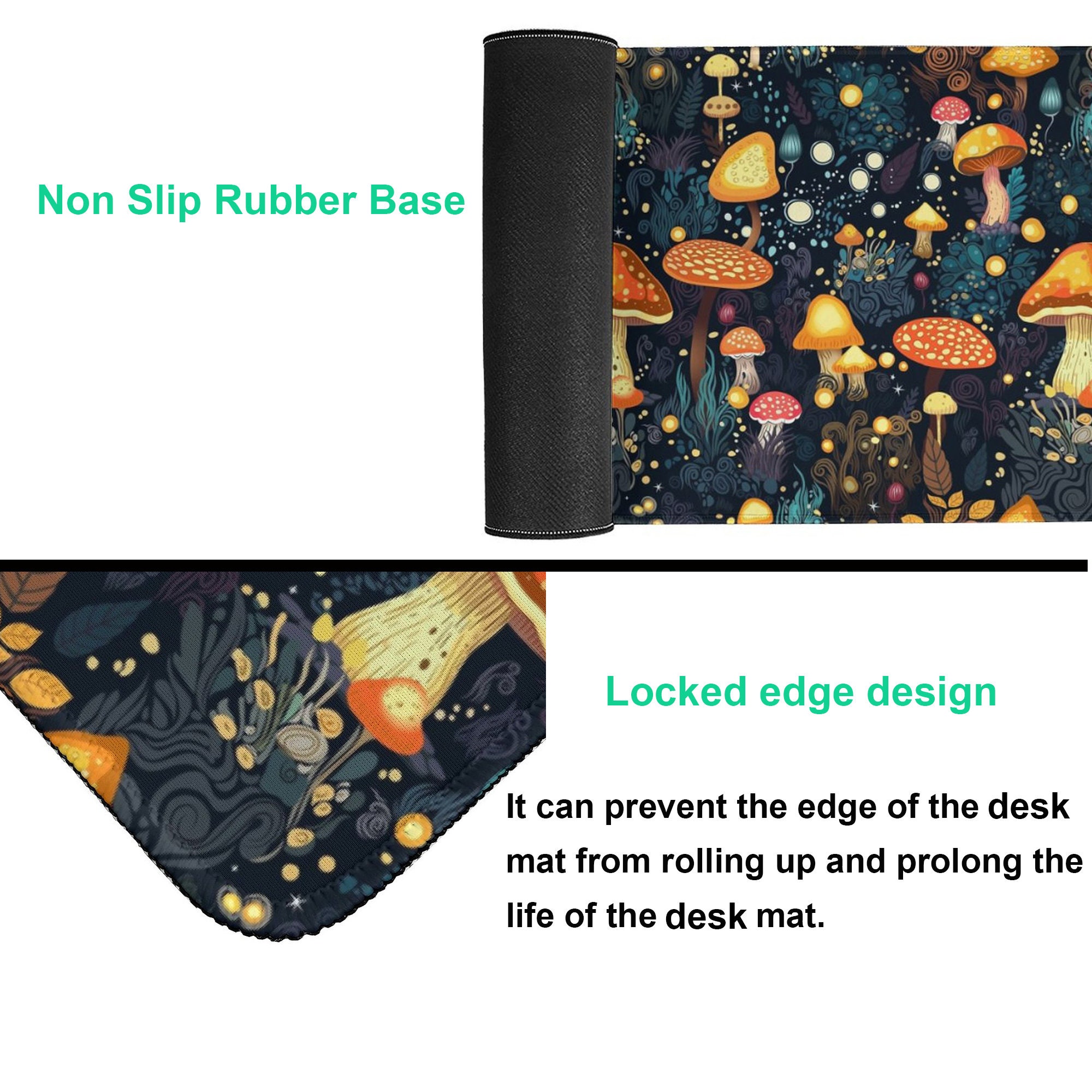 Mushroom Desk Mat, Cottagecore Large Mouse Pad, Aesthetic Mouse Pad for ...