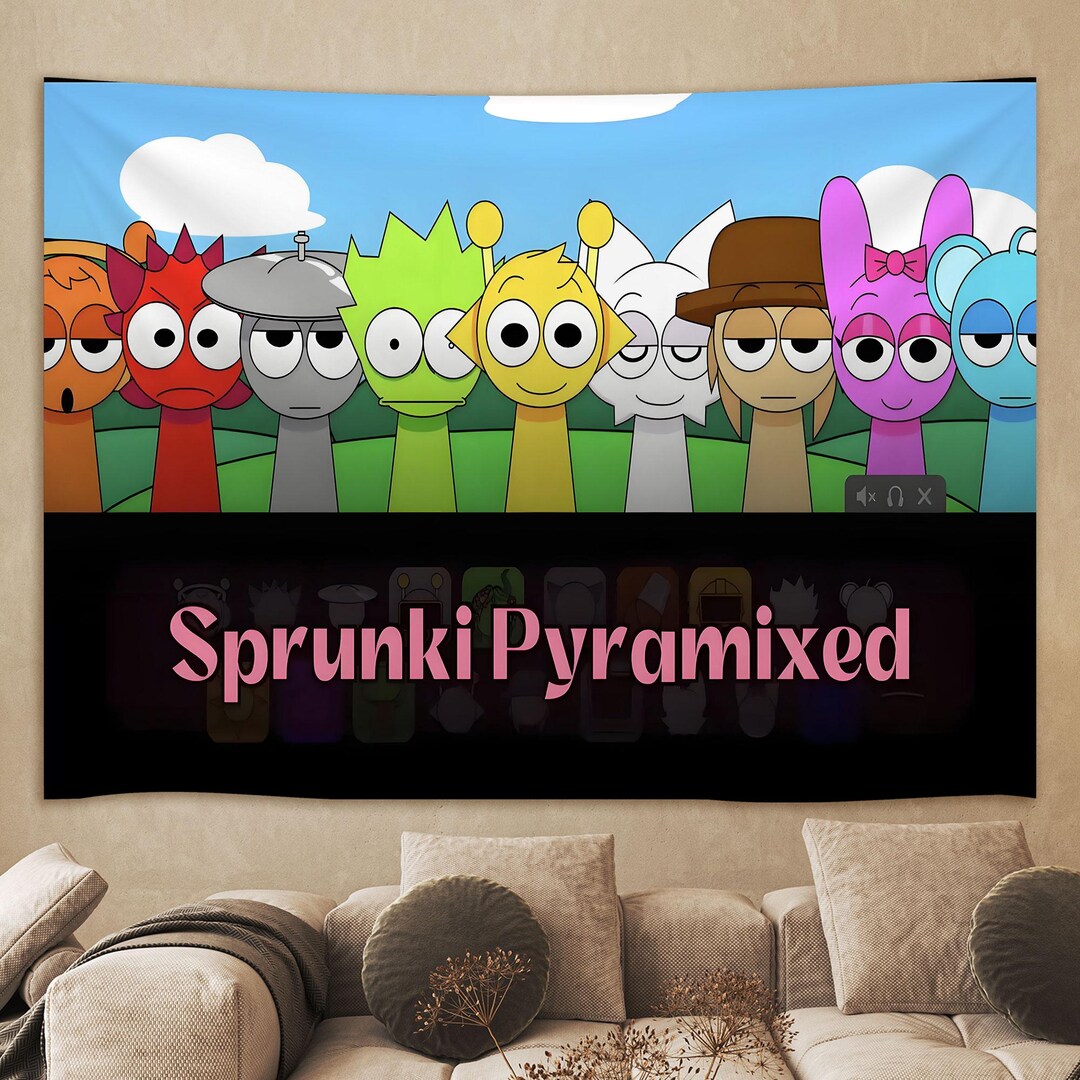 Sprunki Character Tapestry, Sprunki Wall Tapestry, Funny Tapestry ...