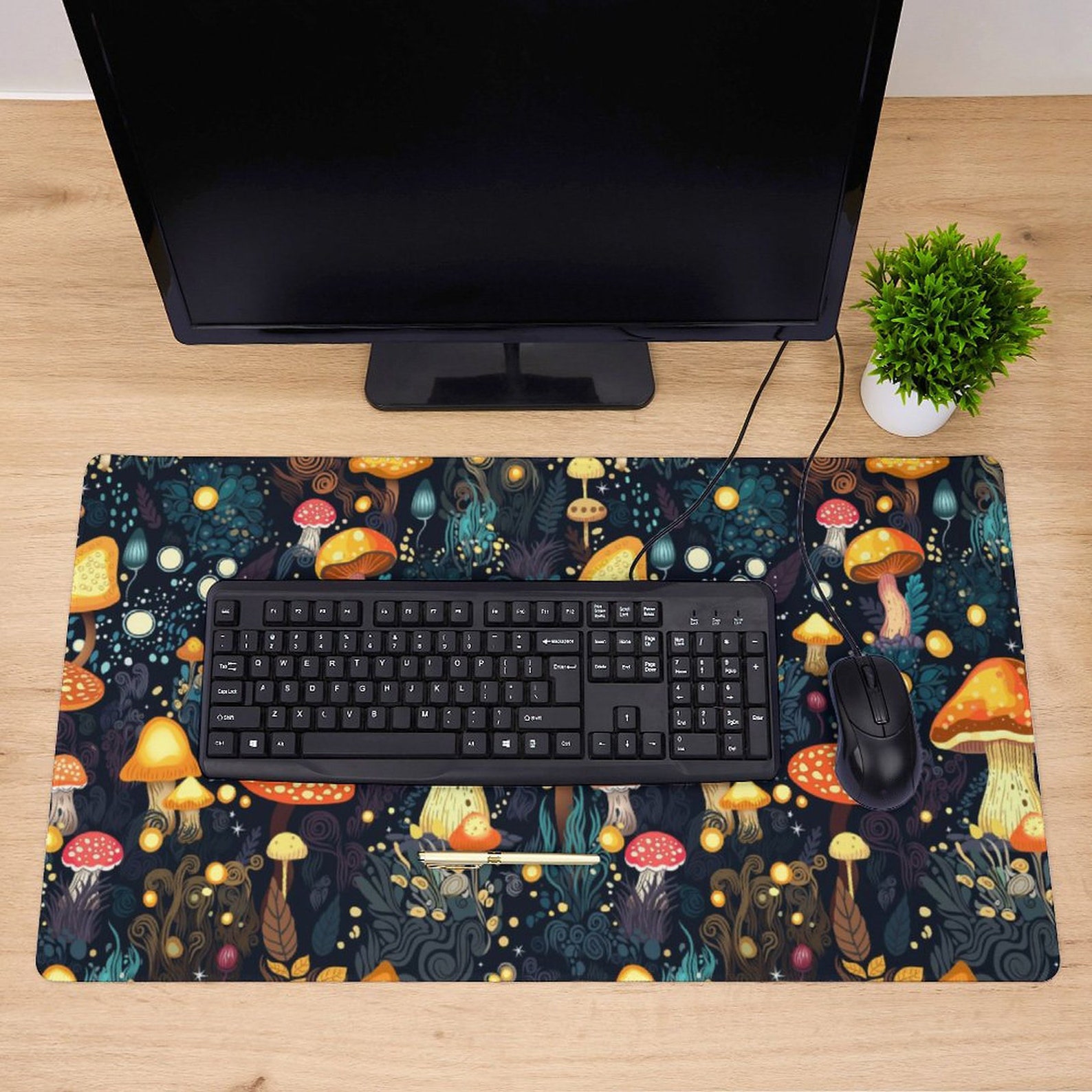 Mushroom Desk Mat, Cottagecore Large Mouse Pad, Aesthetic Mouse Pad for ...