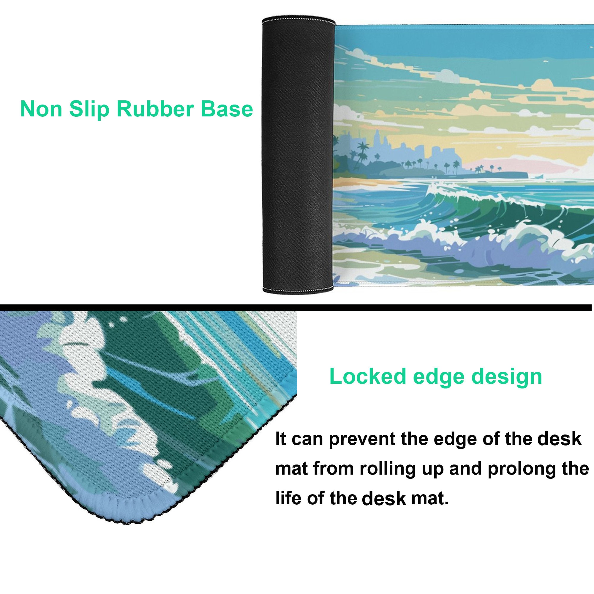 Beach Desk Mat, Large Nature Mouse Pad, Beach Wave Desk Mat, Aesthetic ...