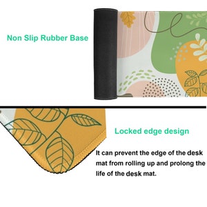 Abstract Boho Desk Mat Colorful Aesthetic Desk Mat Plants Gaming Desk ...