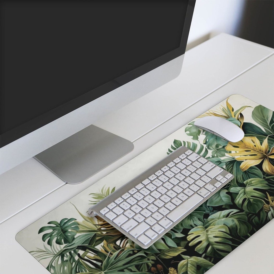 Botanical Desk Mat Green Plants Leaf Desk Mat Vintage - Etsy