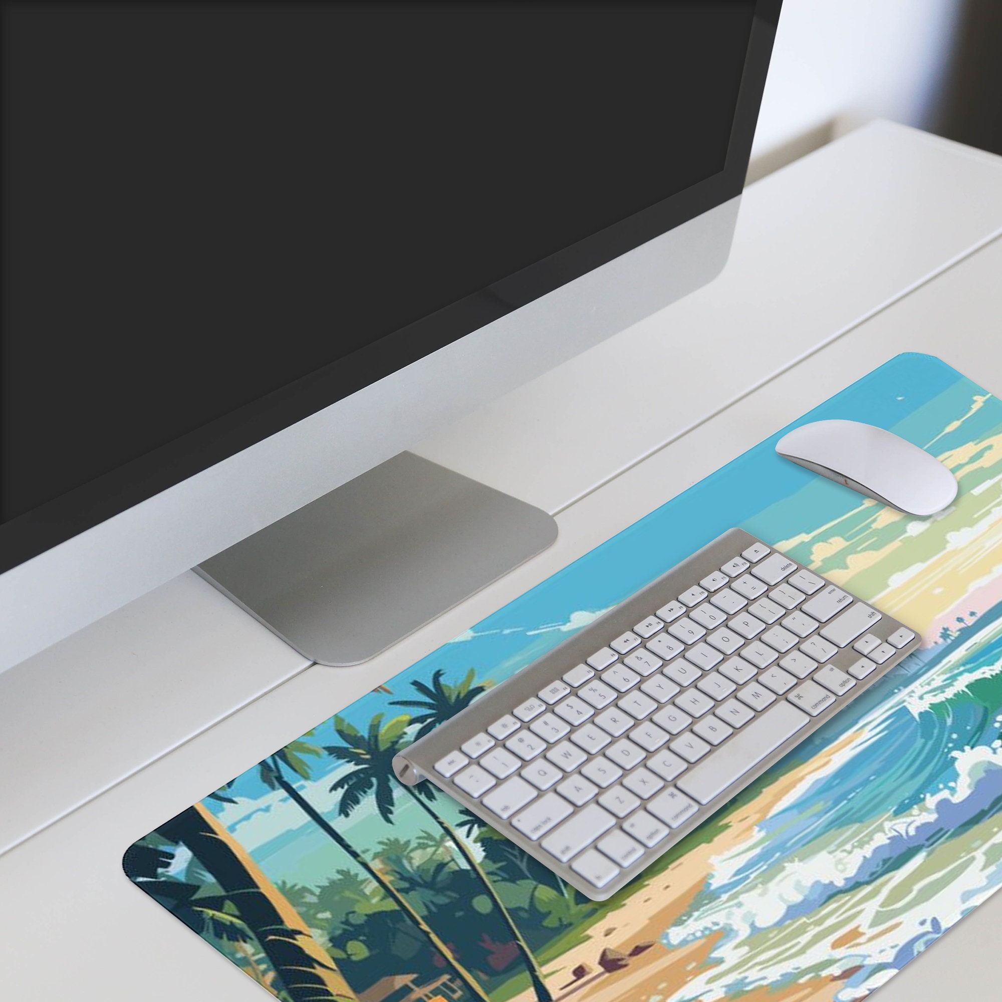 Beach Desk Mat Large Nature Mouse Pad Beach Wave Desk Mat - Etsy