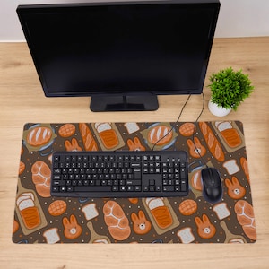 Kawaii Desk Mat Cute Pastries Gaming Mouse Pad Bread Buns Baguettes ...
