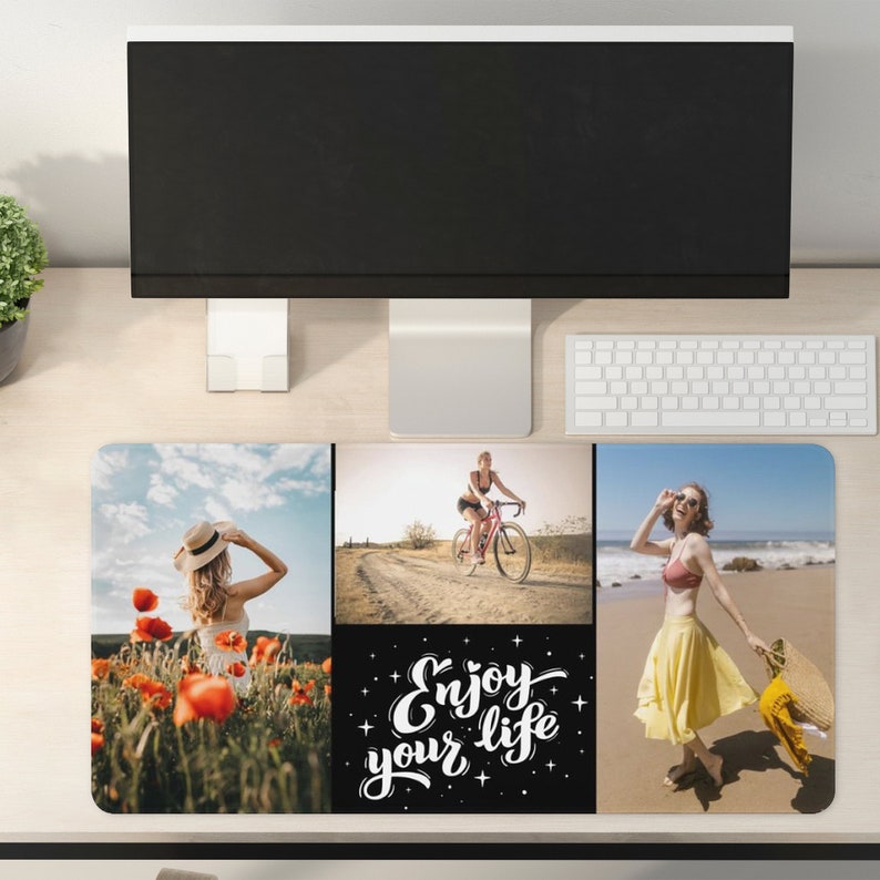 Personalized Photo Desk Mat, Photo Collage Desk Mat, Photo Mousepad ...