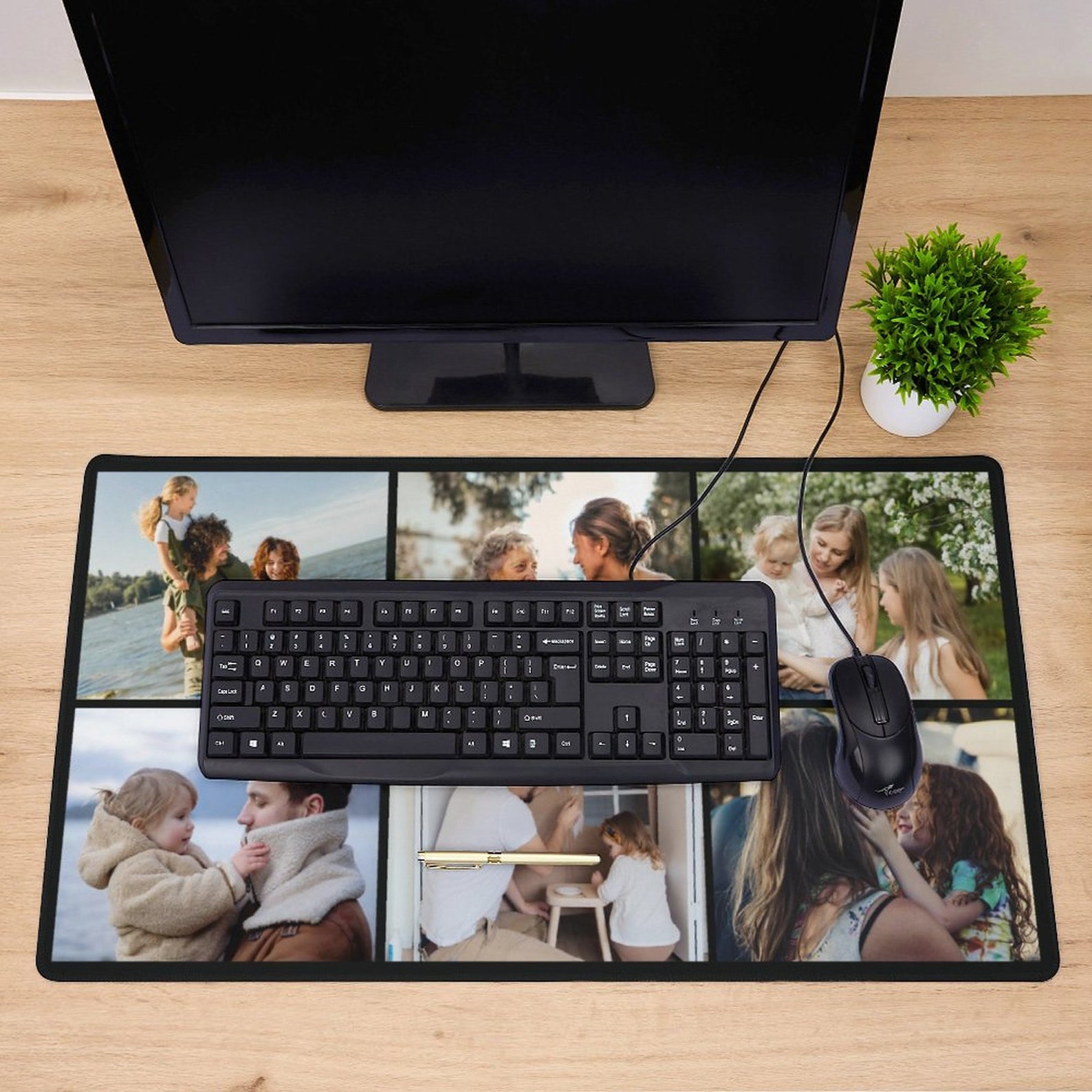 Custom Photo Desk Mat, Photo Collage Desk Mat, Personalized Mouse Pad ...
