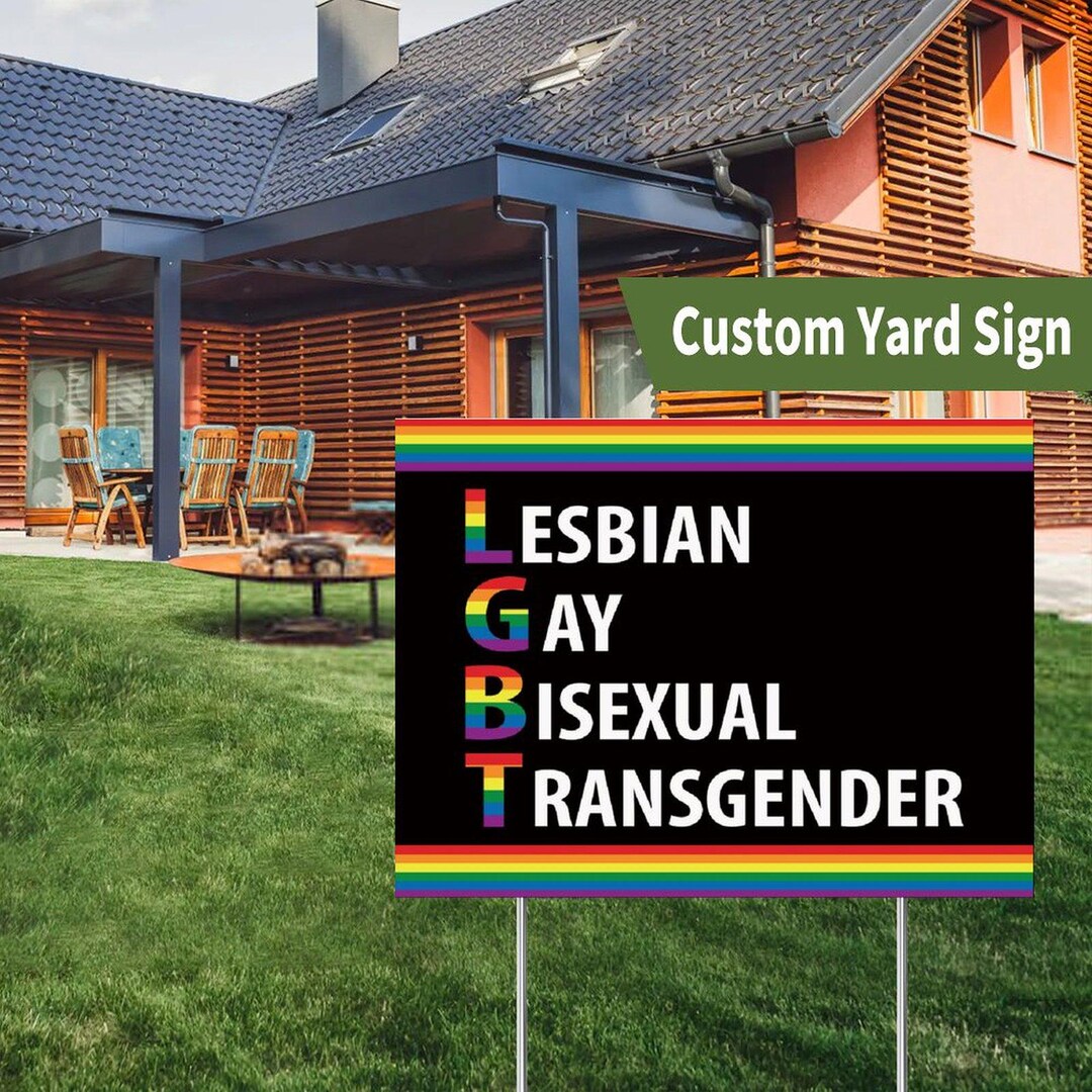 LGBTQ Human Rights Yard Sign,pride Support Outdoor Lawn Sign Yard Sign ...