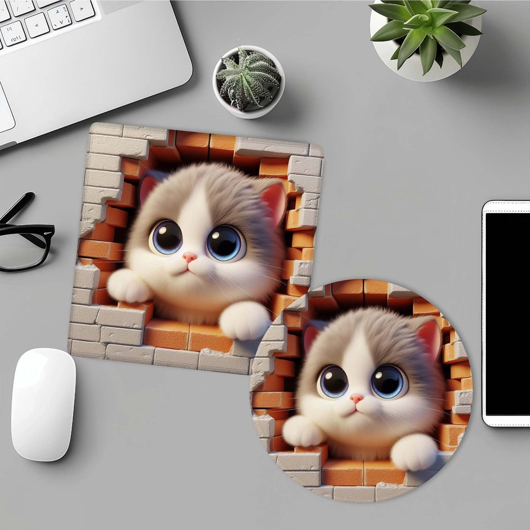 Cat Mouse Pad Cute Cat Mouse Pad, Gift for Her, Cartoon Laptop Student ...
