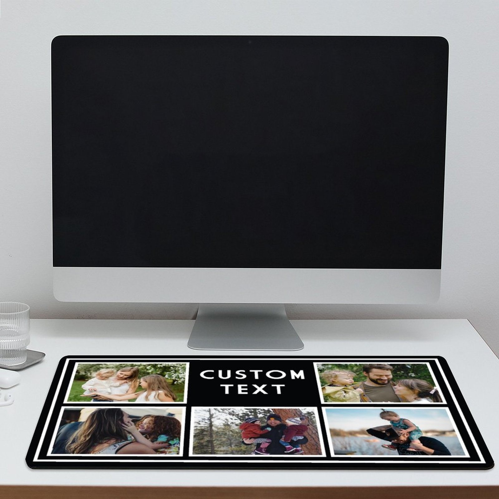 Personalized Photos Desk Mat Photo Collage Desk Mat Custom Text Desk ...