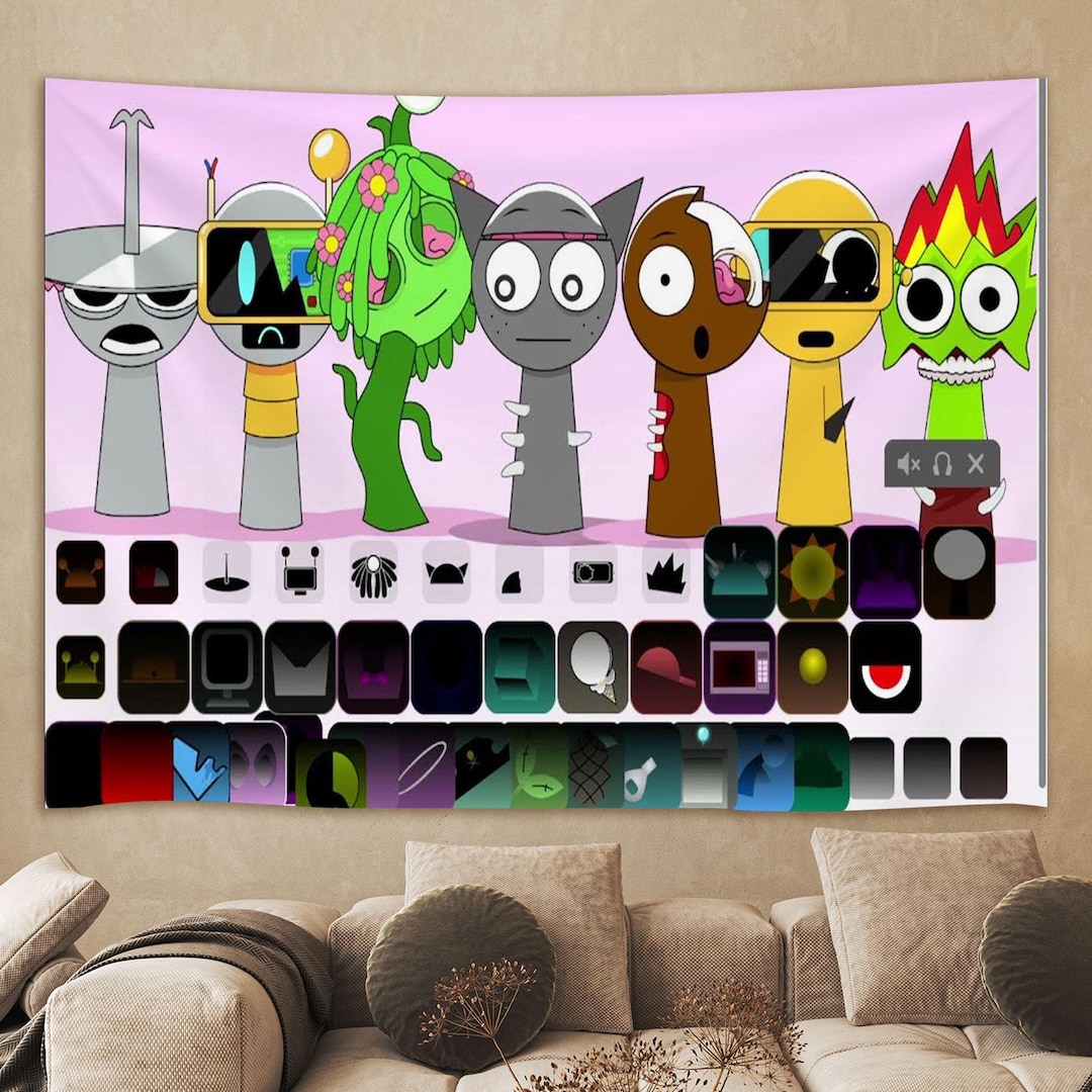 Sprunki Wall Tapestry, Sprunki Character Tapestry, Sprunki Incredibox ...