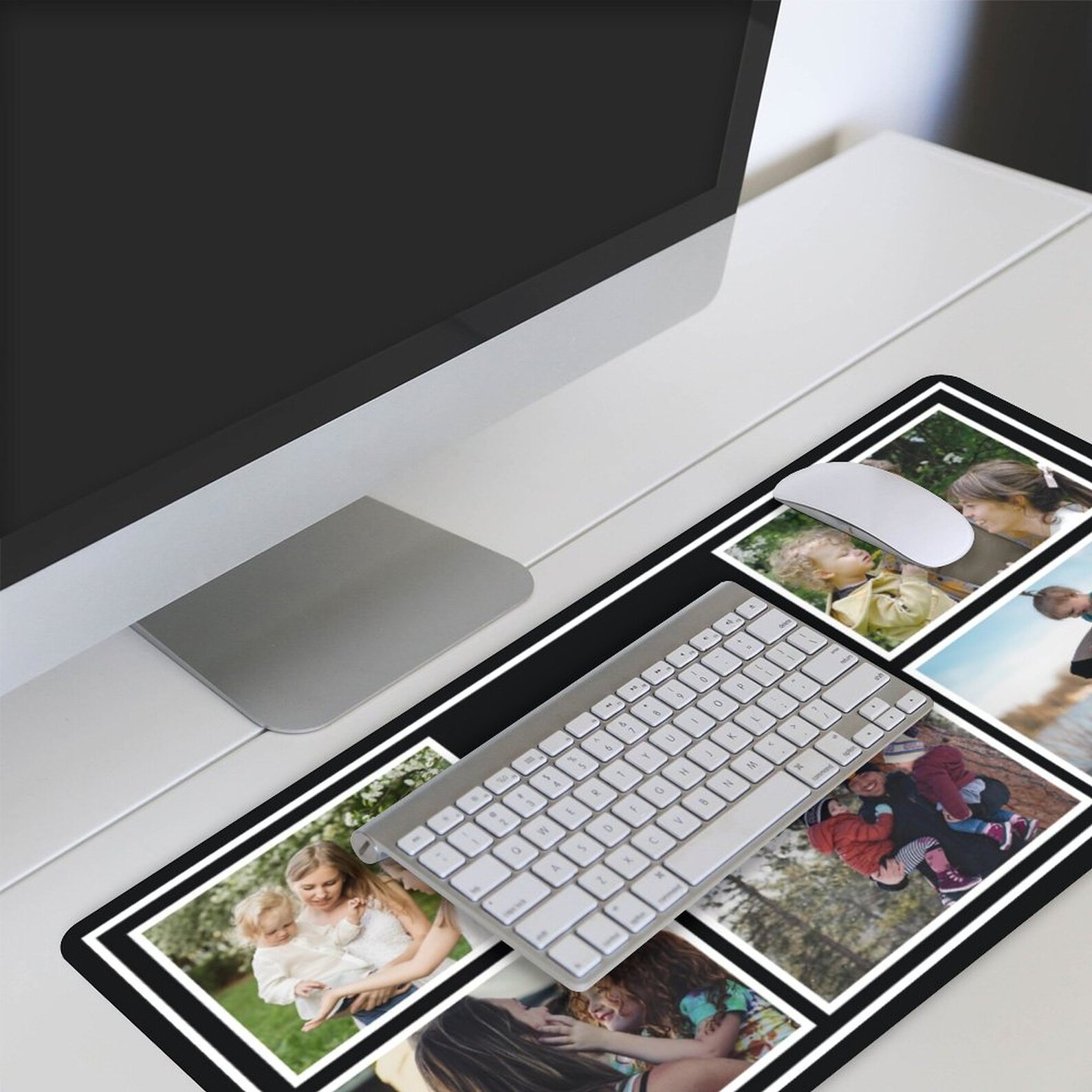 Personalized Photos Desk Mat Photo Collage Desk Mat Custom Text Desk ...