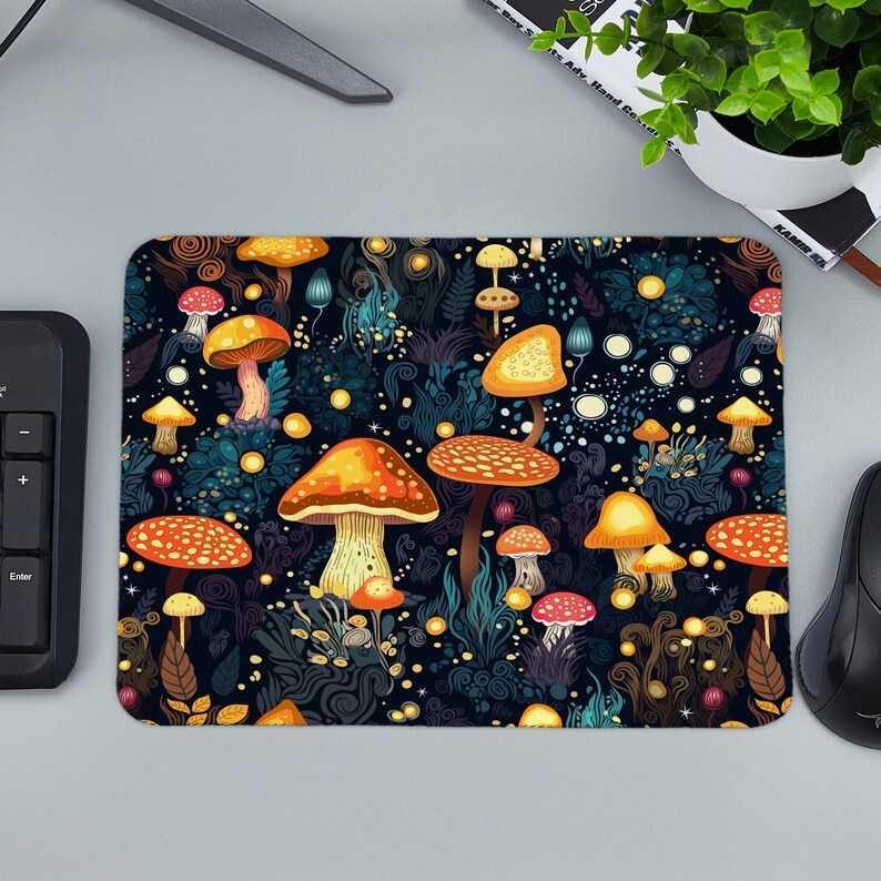 Mushroom Desk Mat, Cottagecore Large Mouse Pad, Aesthetic Mouse Pad for ...