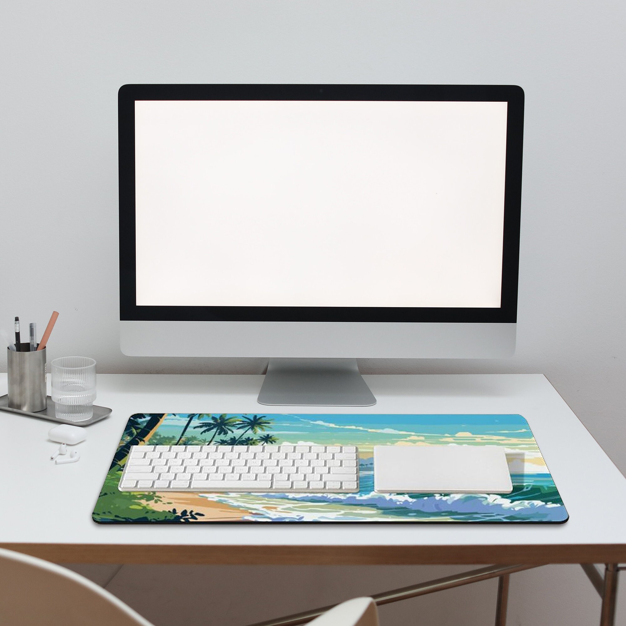 Beach Desk Mat Large Nature Mouse Pad Beach Wave Desk Mat - Etsy