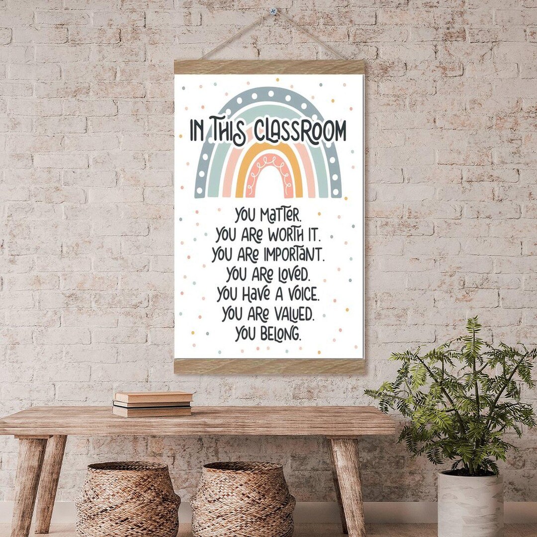 In the Room You Matter Hanging Canvas, Class Rules Sign Classroom ...