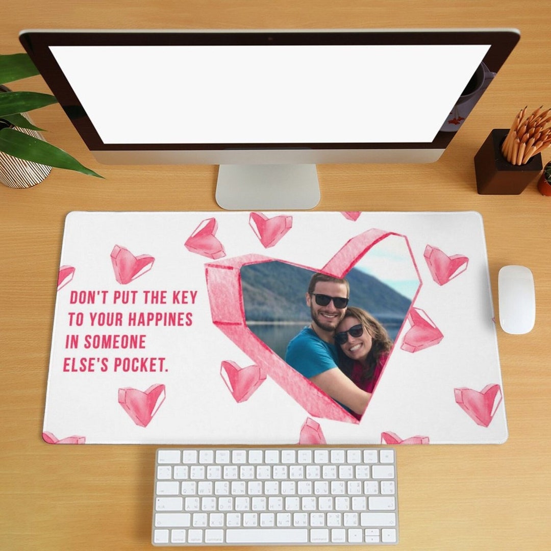 Personalized Mouse Pad With Pictures and Text, Large Mousepad, Couple ...