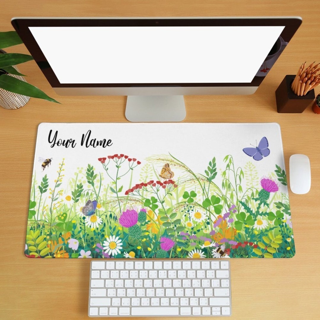 Flower Desk Mat, Custom Desk Pad, Personalized Mouse Pad, Big Gaming ...