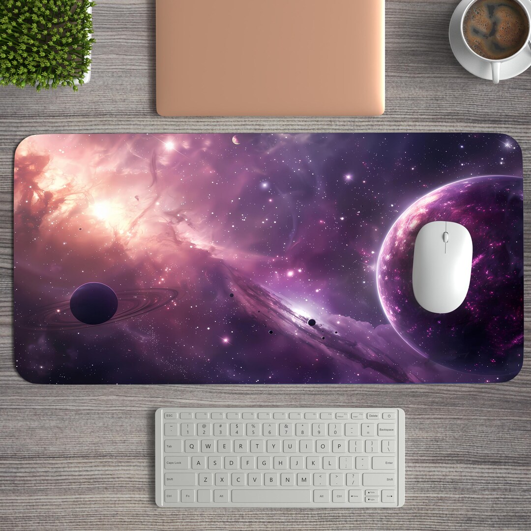 Galaxy Desk Mat, Universe Desk Mat, Astronaut Mouse Pad, Planets Desk ...
