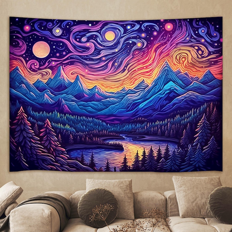 Psychedelic Tapestry - Etsy