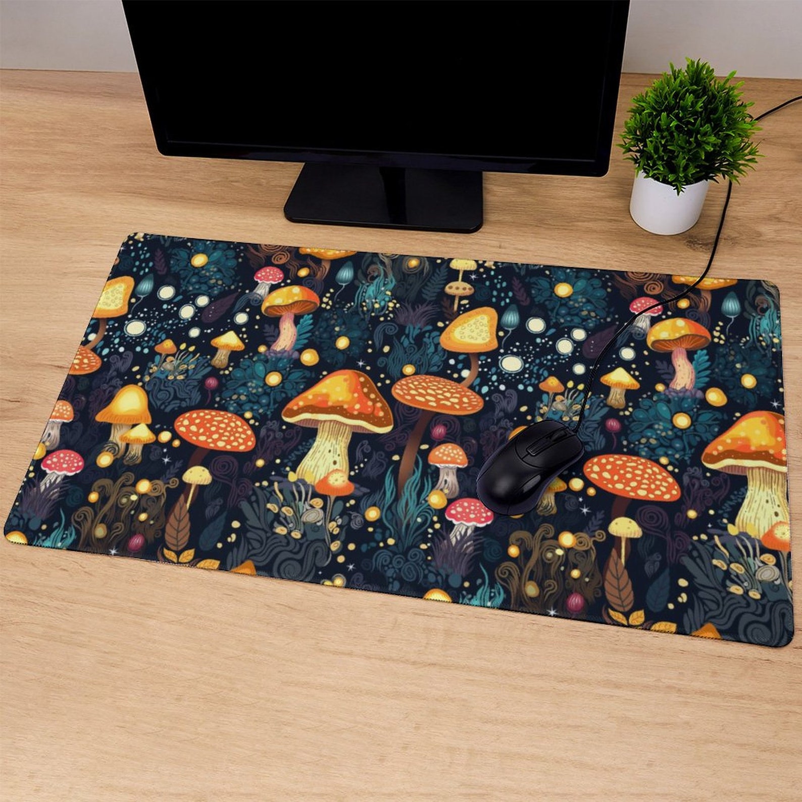 Mushroom Desk Mat, Cottagecore Large Mouse Pad, Aesthetic Mouse Pad for ...