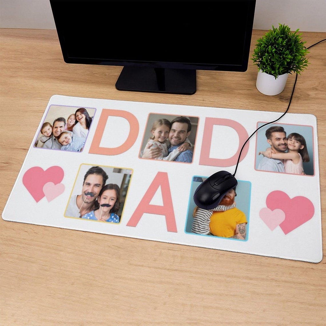 Custom Desk Mat With 5 Photos, Photo Desk Mat, Custom Desk Mat ...