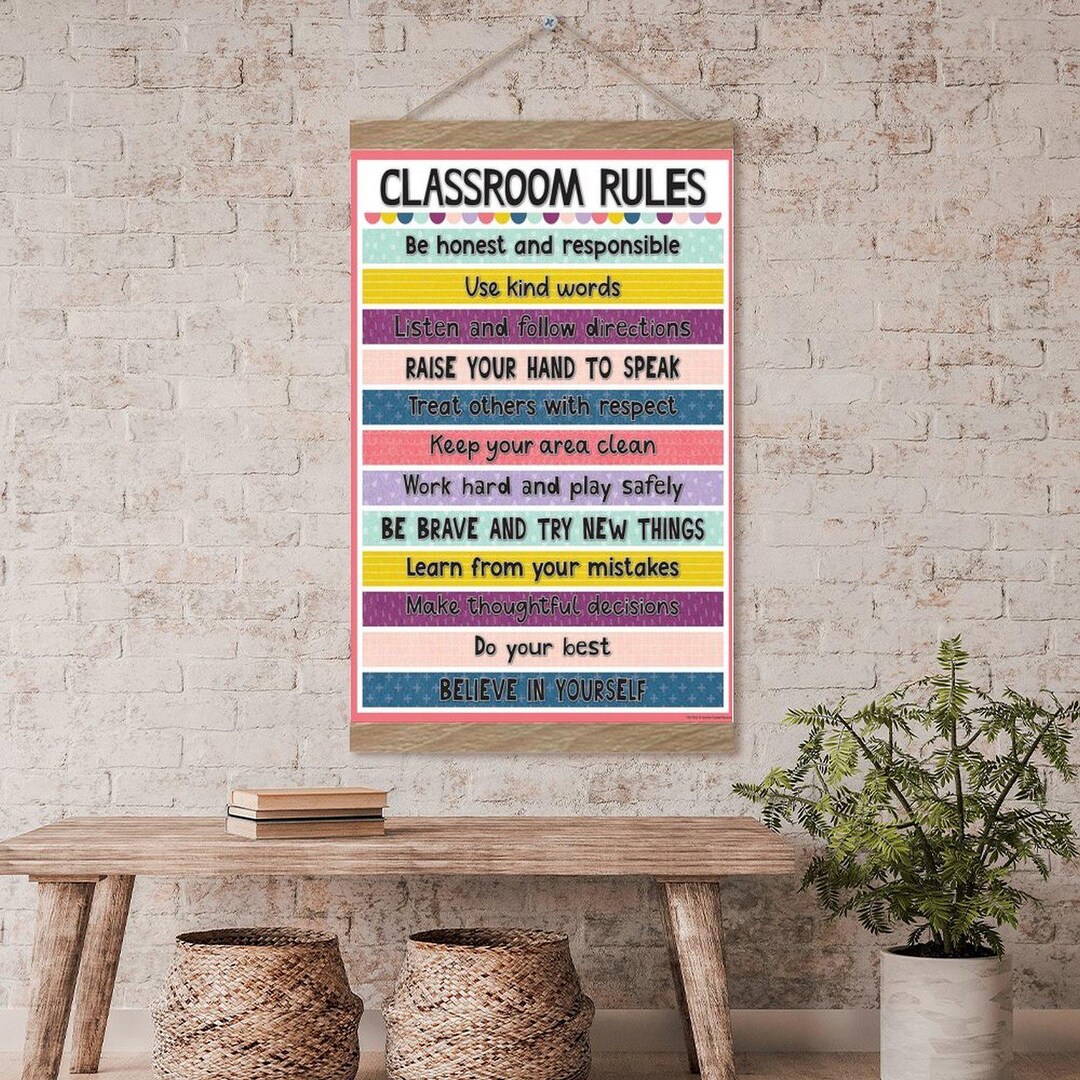 Class Rules Sign Classroom Motivational Pennant Classroom Rules Hanging ...