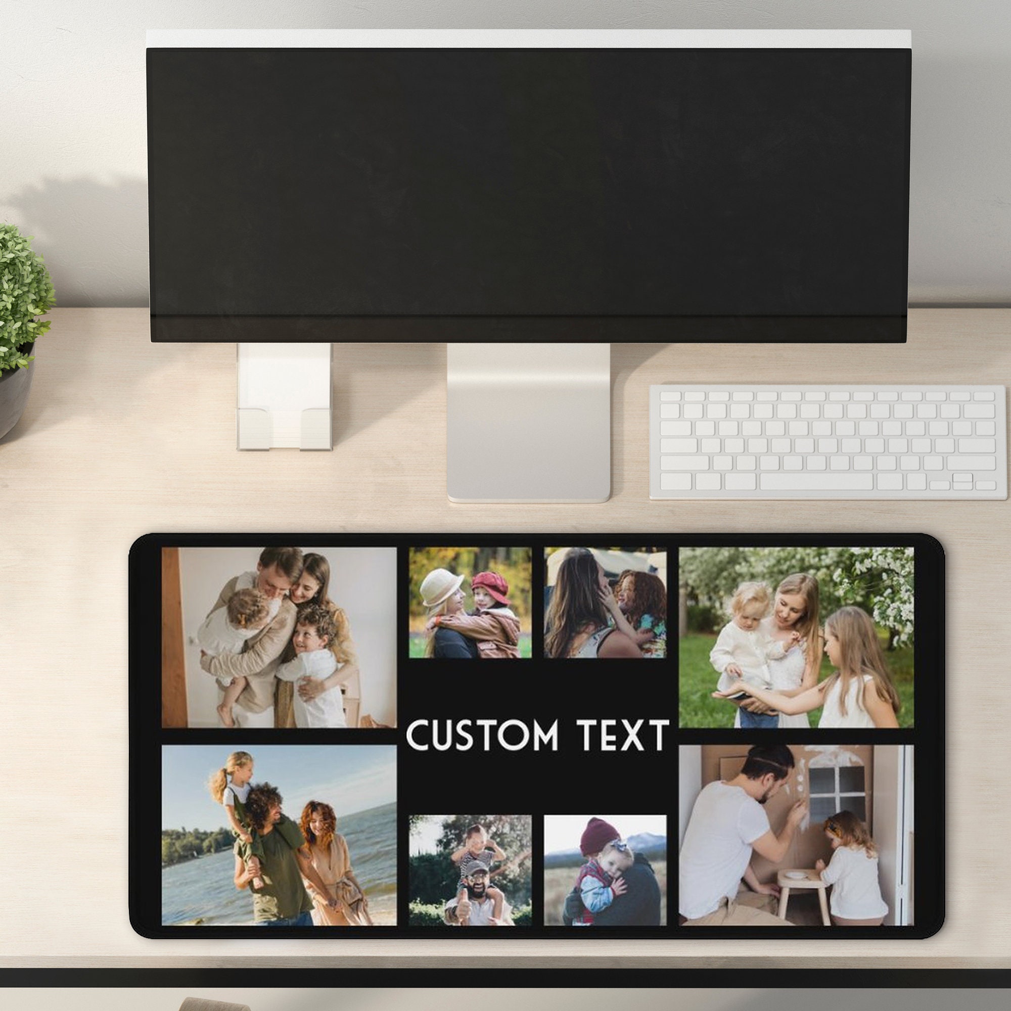 Photo Collage Desk Mat Custom Text Desk Pad Photo Mouse Pad - Etsy UK
